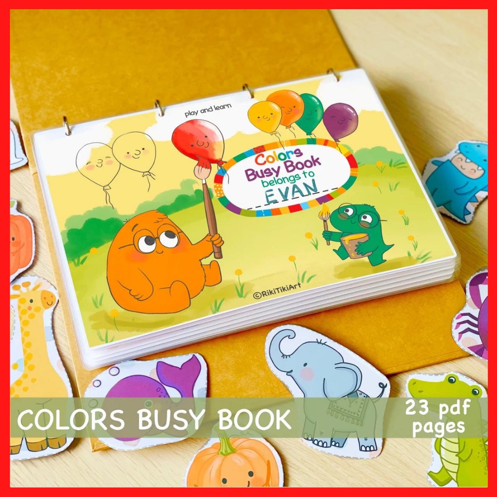 2022 Color Busy Book Printable Montessori Toddler Quiet Book Softcopy ...