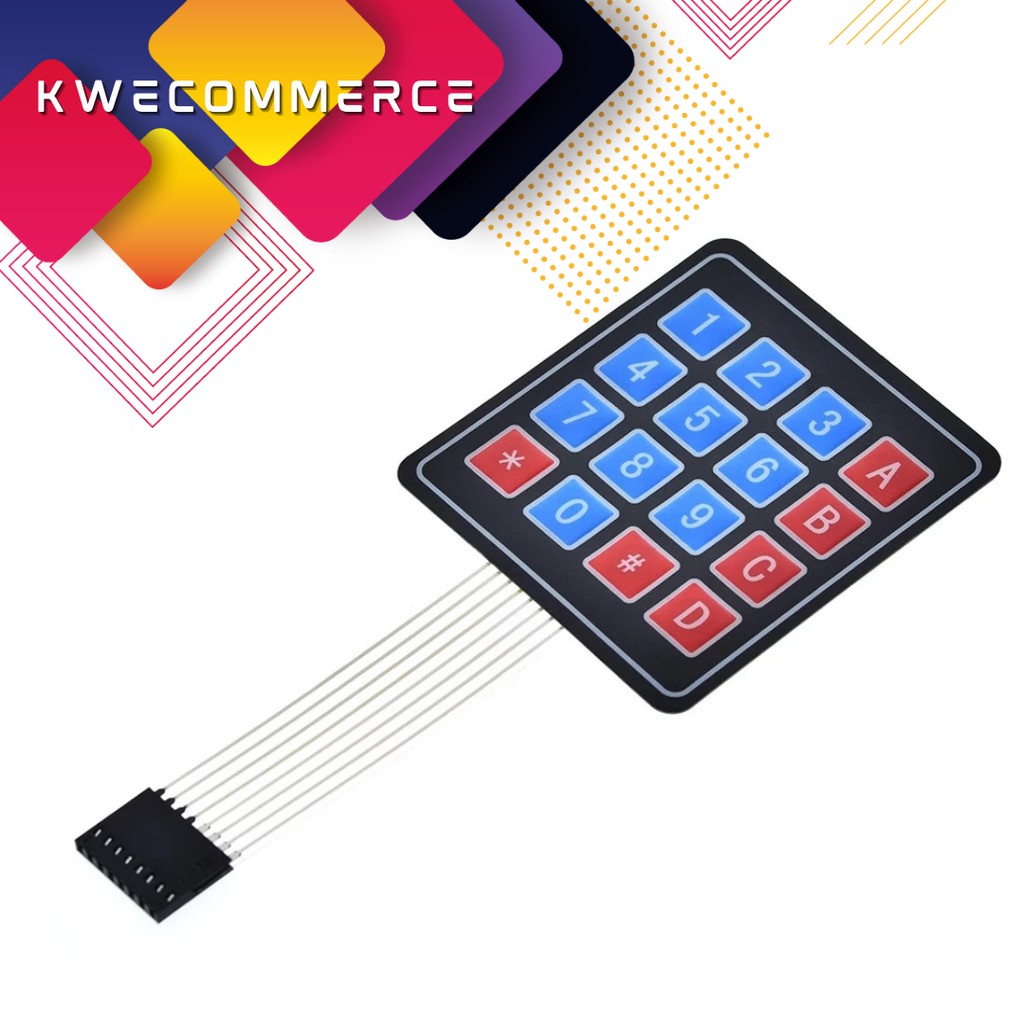 Arduino 16 Button 4x4 Matrix Waterproof Touch Membrane Keypad | Shopee ...
