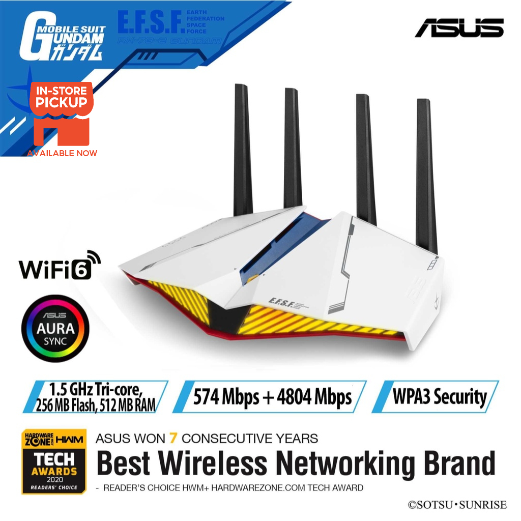 ASUS RT-AX82U Dual Band Performance WiFi 6 Gaming Router - Gundam ...