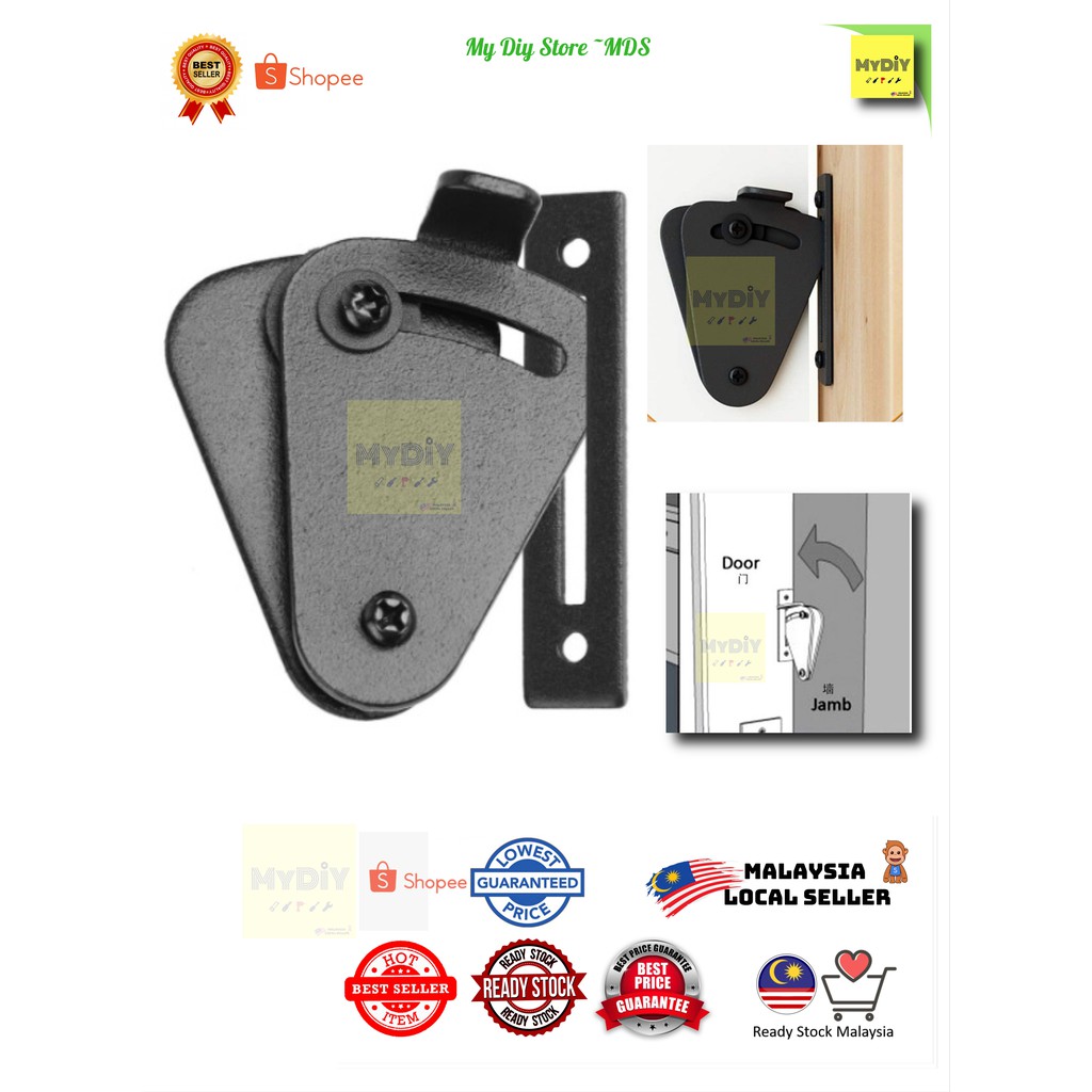 【MDS】HEAVY DUTY Classic Sliding Door Swing Lock Pintu Tarik BLACK ...