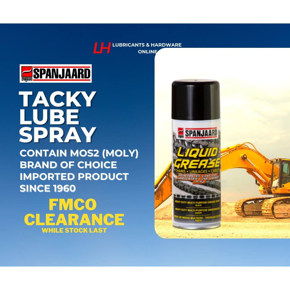 Spanjaard Tacky Lube Spray with Moly Disulfide (MOS2) - for super heavy ...