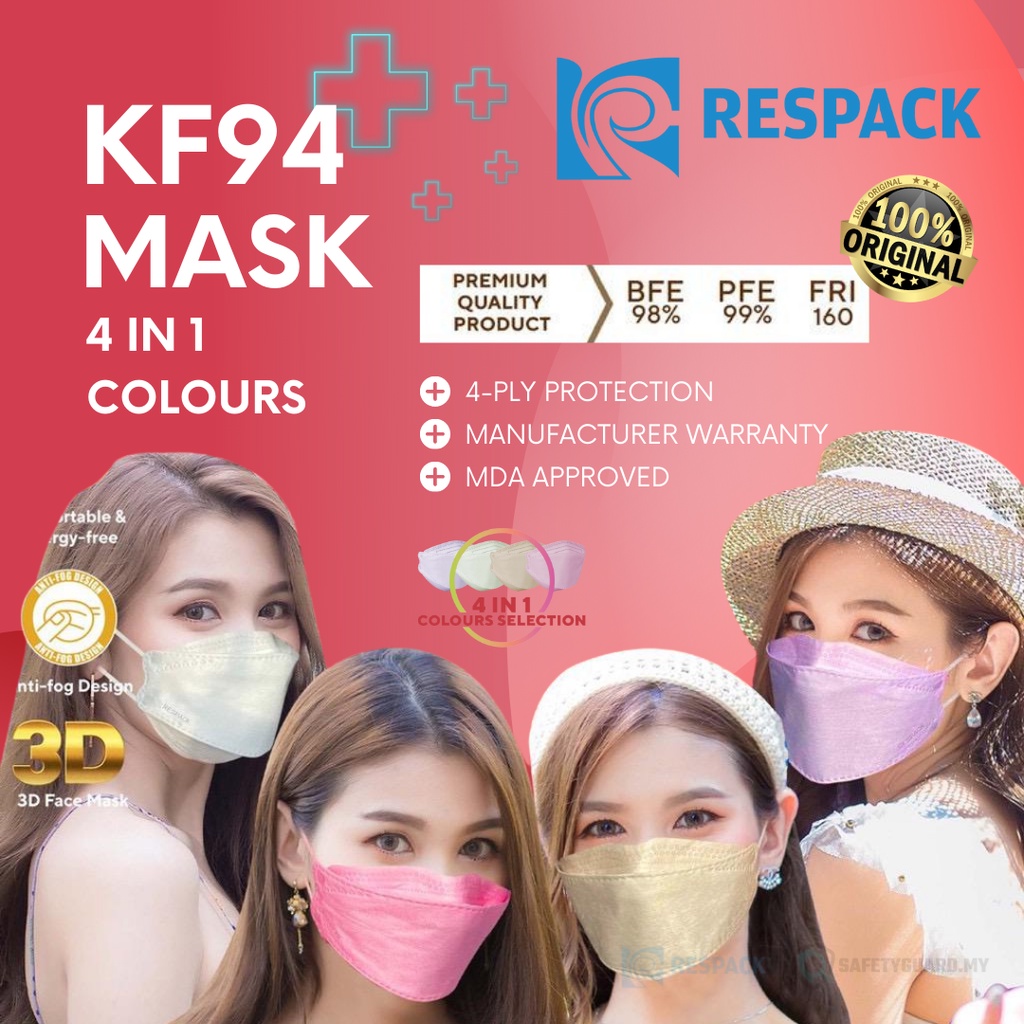 [Ultra Comfort] RESPACK KF94 Ultra Comfort Face Mask 4 in 1 Colours ...