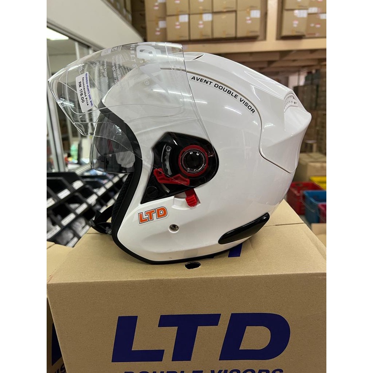 LTD INFINITY AVENT DOUBLE VISOR HELMET (WHITE) | Shopee Malaysia