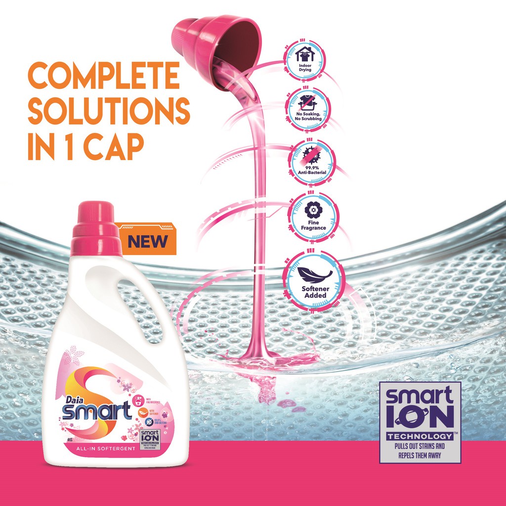 3.8KG Daia Smart Total Clean Total Colour All-in Softergent Softergent ...