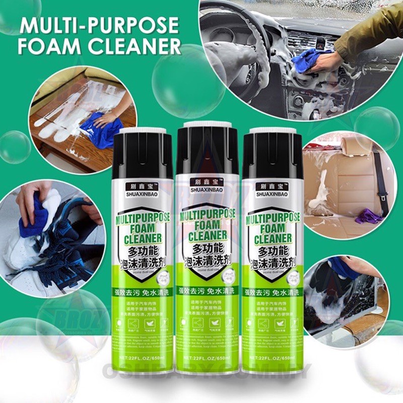 BMF Multipurpose Cleaner Buble Foam Spray [Free Brush] Pencuci Buih ...