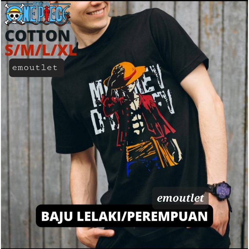 Baju One Piece T shirt Anime Luffy Men Shirt Lelaki Perempuan Murah ...