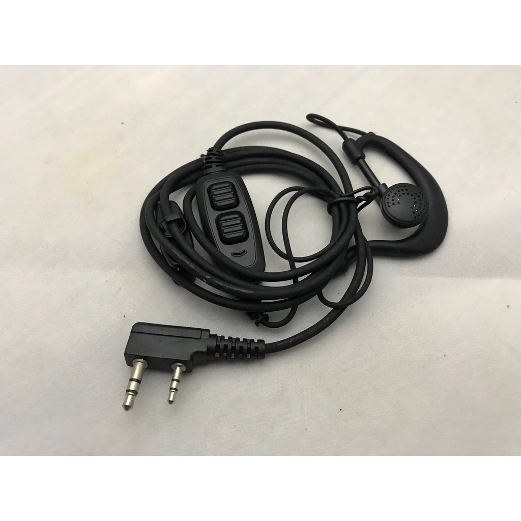 DUAL PTT BUTTON EARLOOP HANDS FREE MIC FOR BAOFENG / KENWOOD | Shopee ...