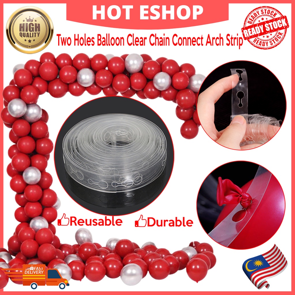 [Ready Stock] Double-hole String Irregular Balloon Chain Transparent ...