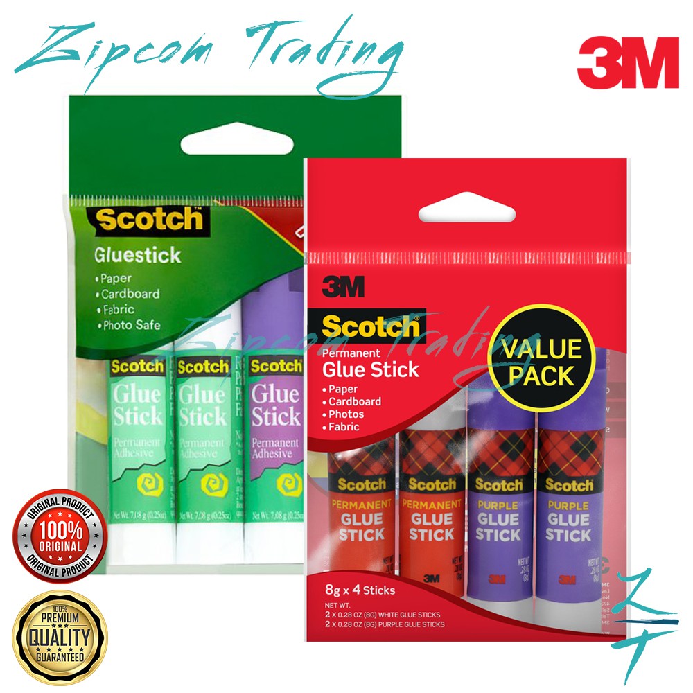 3M Scotch Permanent Adhesive Glue Stick 8g Value Pack | Shopee Malaysia