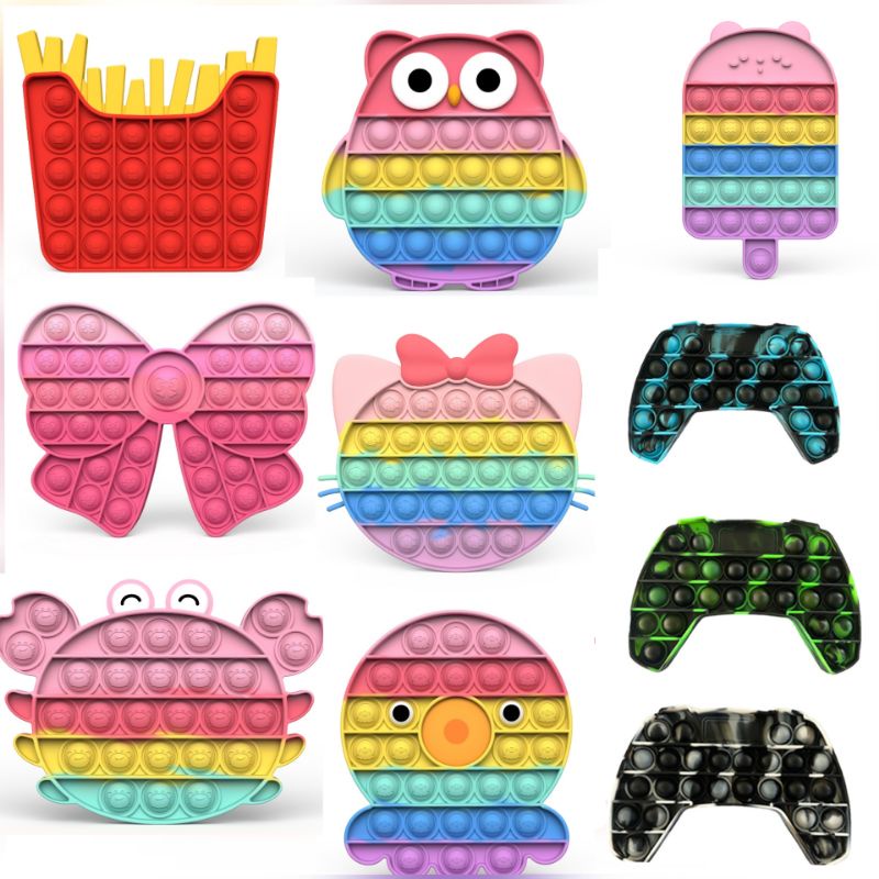 Pop It Colourful Fidget Toys Dimple Spinner Dna Ball Game Board Hello ...