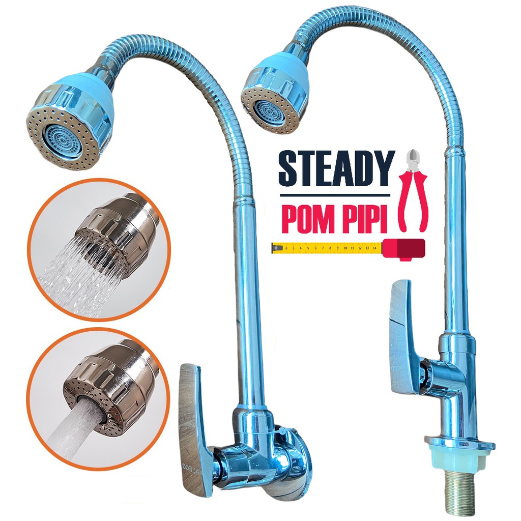 KITCHEN FAUCET FLEXIBLE WALL SINK TAP / FLEXIBLE PILLAR SINK TAP ...