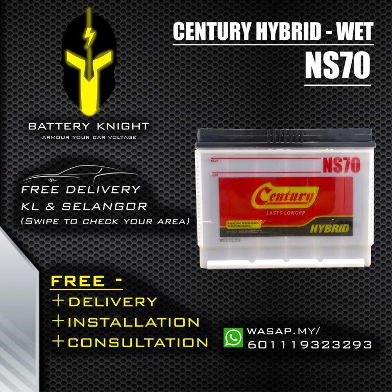 NS70 NS70L Century Hybrid Wet Bateri Kereta Car Battery for Honda ...