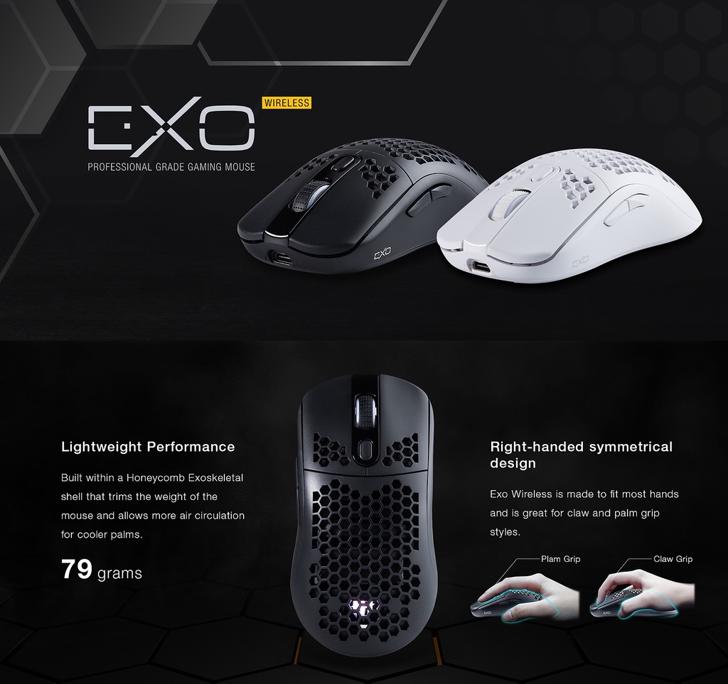 Tecware Exo Wireless Rgb Gaming Mouse Black White Shopee Malaysia