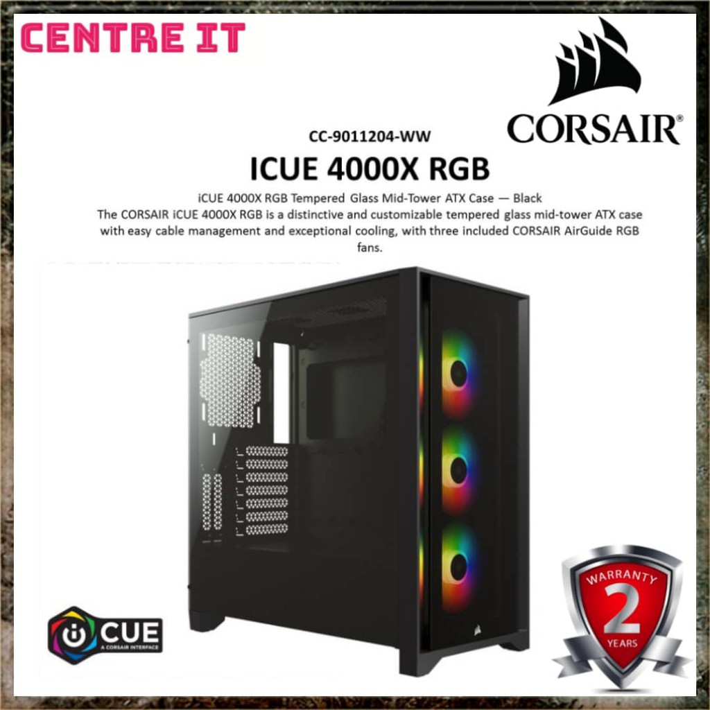 Corsair icue 4000x rgb tempered glass mid tower atx case — | BeeCost