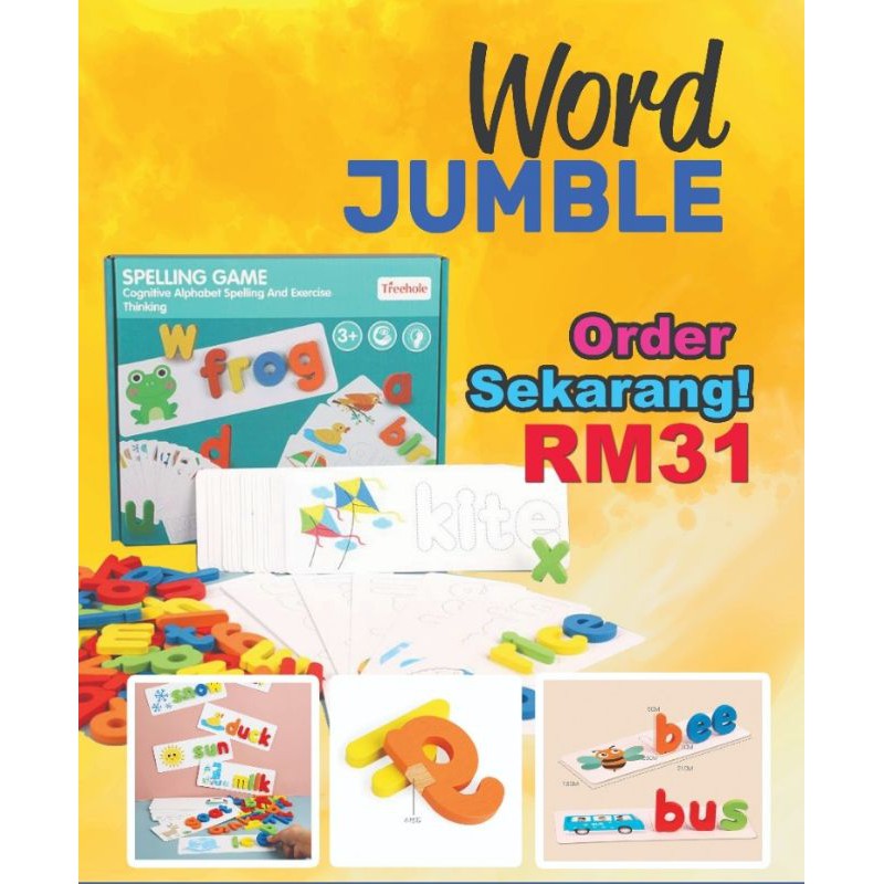 Word Jumble Spelling Games + free dam poster | Shopee Malaysia