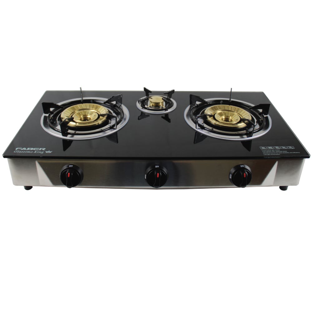 Faber (3 Burner) Glass Cooker Glass Gas Stove FC GLAZZIMO KING 8133