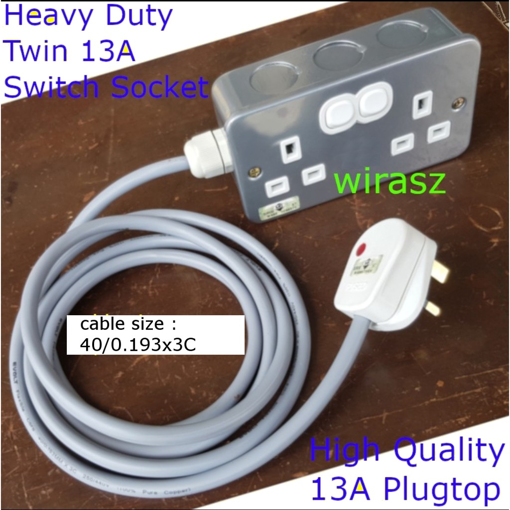 SIRIM APPROVED 2 Gang Heavy Duty Socket Extension 13A Double Metal Clad ... SIRIM APPROVED 2 Gang Heavy Duty Socket Extension 13A Double Metal Clad ...