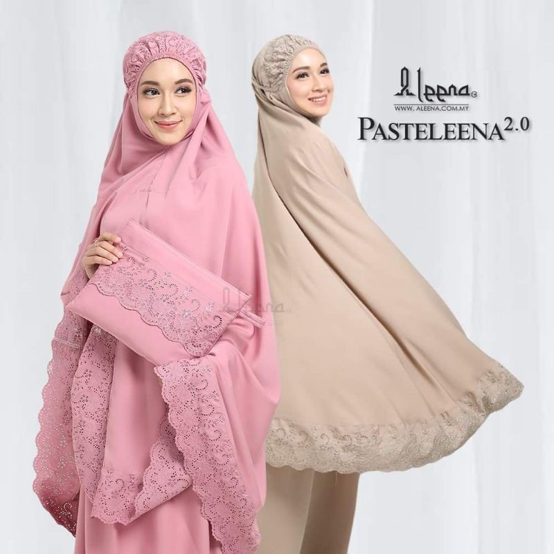 Telekung Aleena Pasteleena 2.0 Original Ready Stock (Free Box) Telekung ...