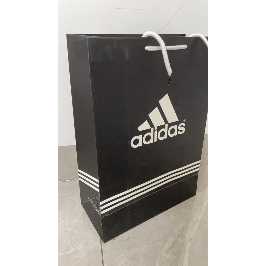 ADIDAS BLACK PAPER BAG Packaging bag Portable paper bag gift bag sport ...