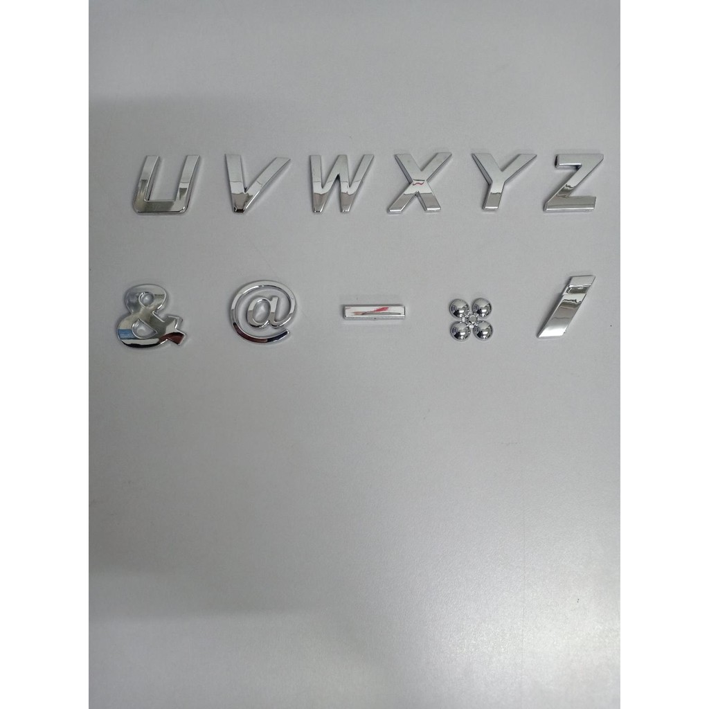 Car Logo Chrome Wording DIY 3D Letters 3D Alphabet Logo U-Z and Lain ...