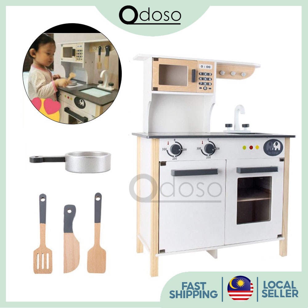 Full Set Wooden Europe Kitchen Playset Kids Pretend Play Cooking Toy ...