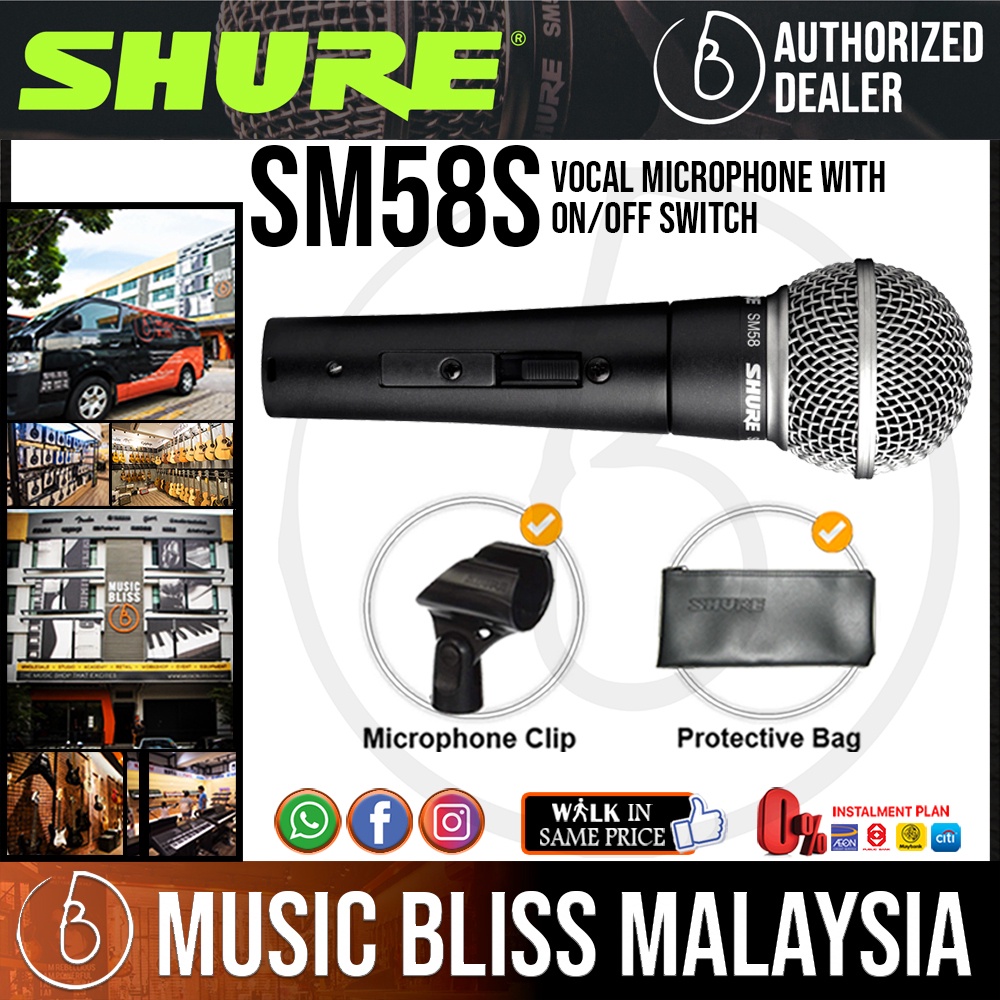 Shure SM58S Vocal Microphone with On/Off Switch (SM-58S / SM-58 / SM58) | Shopee Malaysia