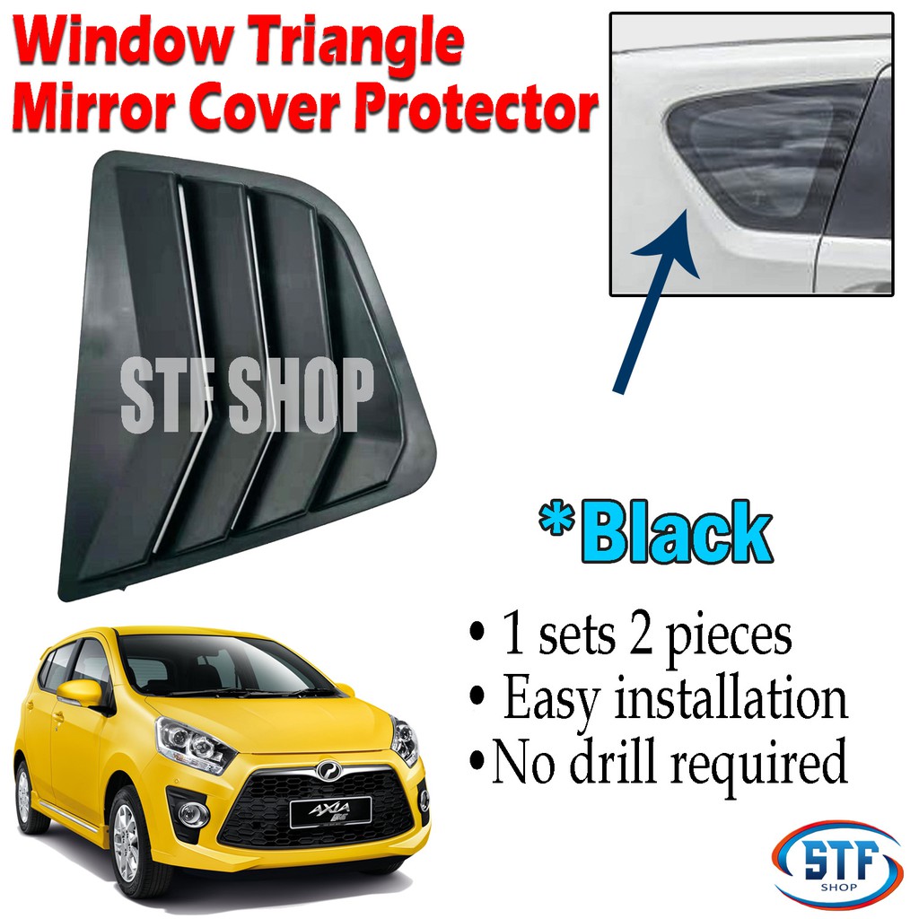 Perodua Axia Rear Window Side Louver Cover-Black | BeeCost
