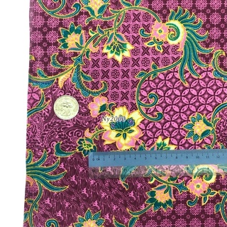 Kain Tetron Cotton TC (Polyester) Corak Bunga Batik (Bidang 48 inci ...