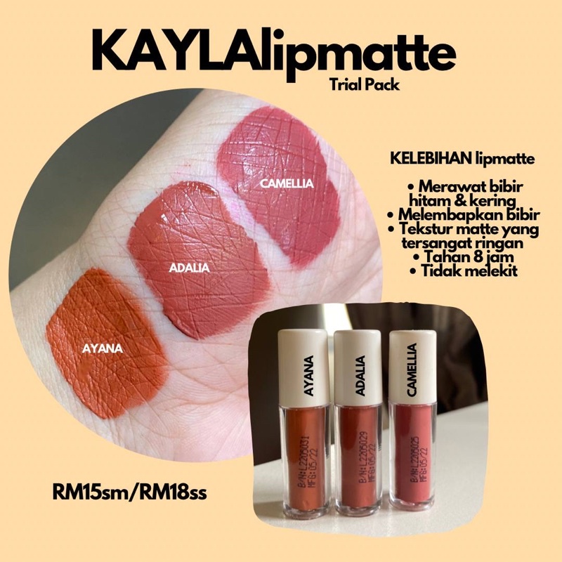 [Fasya Shoppe] KAYLA Lipmatte (TRIAL Pack) | Shopee Malaysia