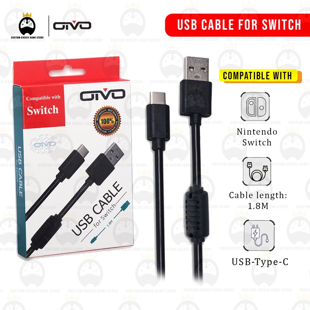 Nintendo Switch Controller Charging Cable USB Type-C Magnetic Ring Data ...