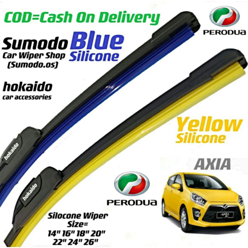 Perodua Axia Silicone Wiper 1Pair(2Pcs) HKD.Sumodo Car Wiper Shop ...