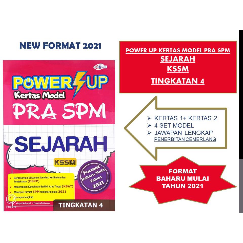 Format baharu mulai tahun 2021:power up kertas model pra spm sejarah ...