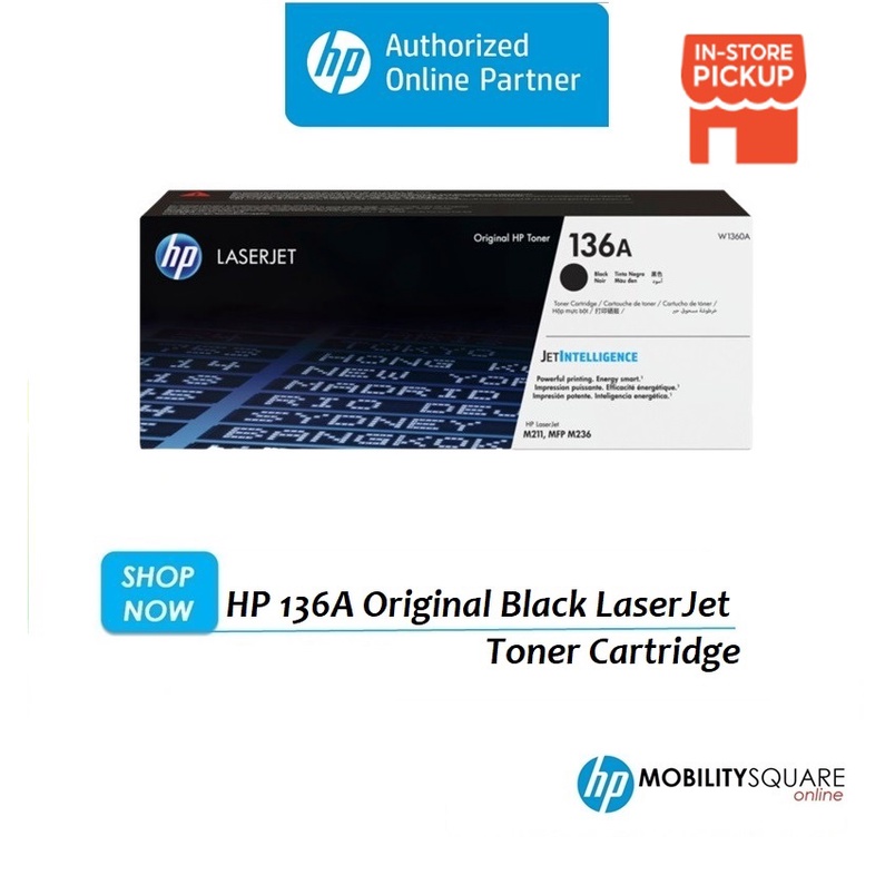 HP 136A Black Original LaserJet Toner Cartridge ( W1360A ) | Shopee ...
