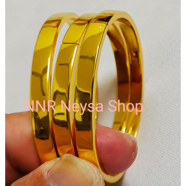 Bangle Tembaga Plain Emas Oval Bundar | Shopee Malaysia