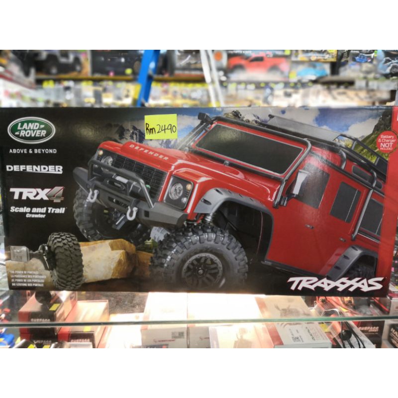 TRAXXAS TRX-4 1/10 4WD RTR LAND ROVER DEFENDER D110 SCALE TRAIL CRAWLER RED EDITION W/ TQI LINK ...