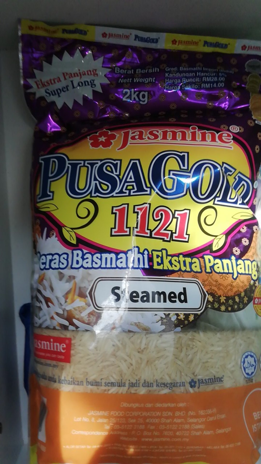 Jasmine Pusa Gold Beras Basmathi Extra Panjang 2kg | Shopee Malaysia