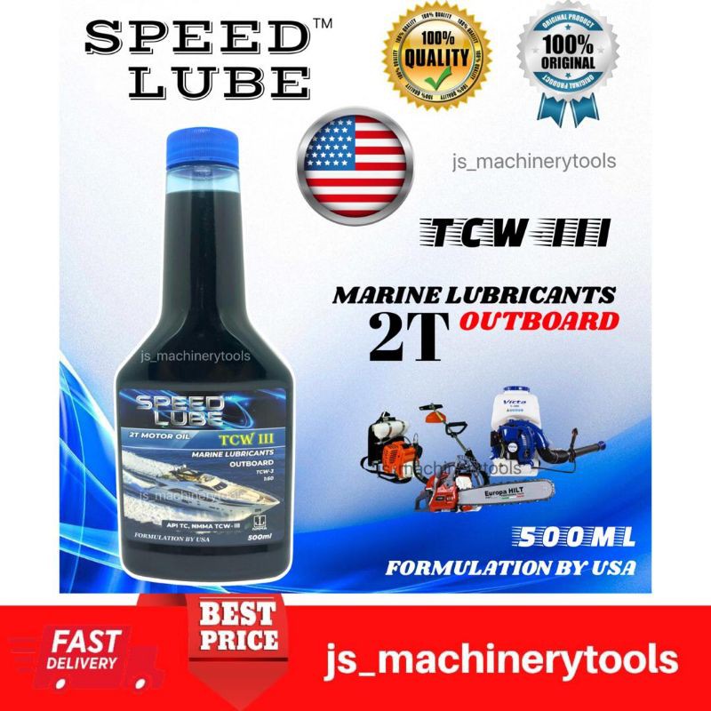 Speed Lube Tcw 3 Outboard 2t Minyak 2t Biru 500ml Marine Lubricants