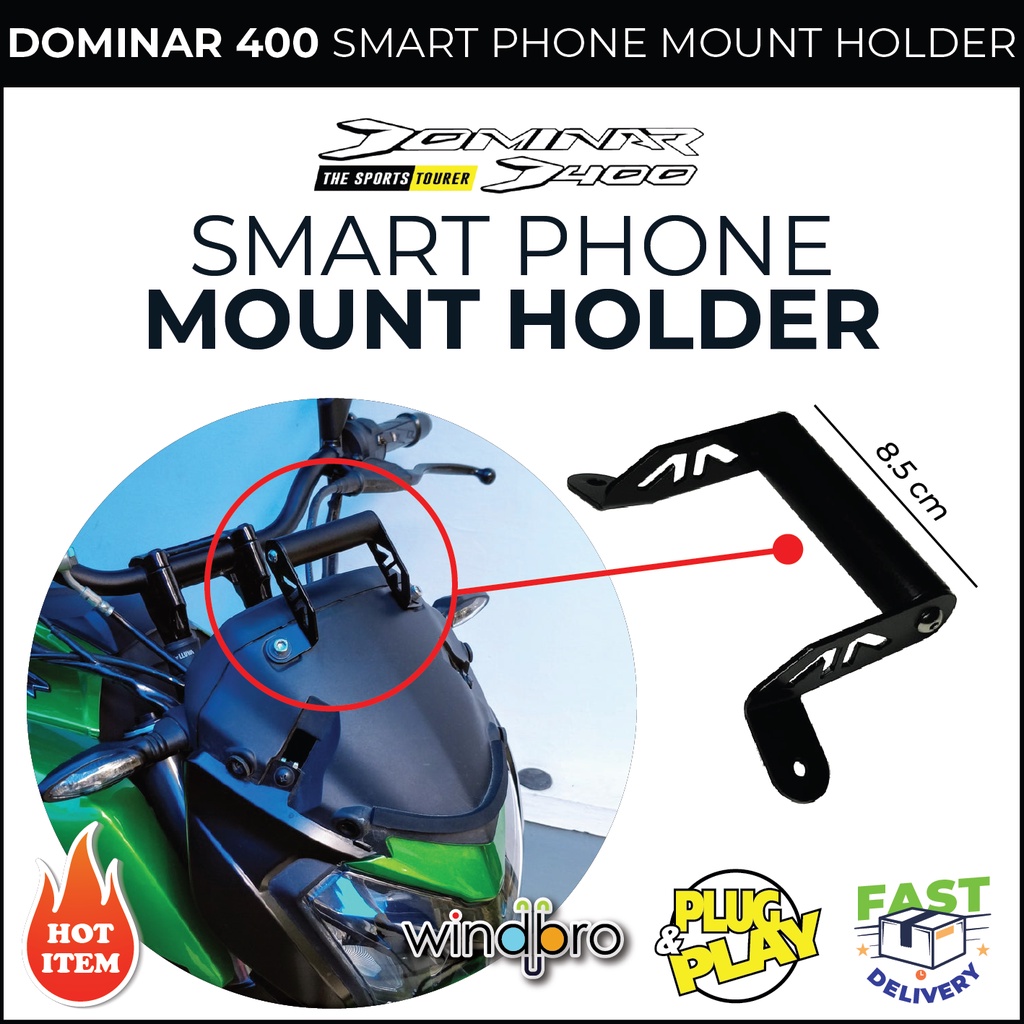 Dominar 400 Smart Phone Mount Holder (Only Suitable with Bigger ...