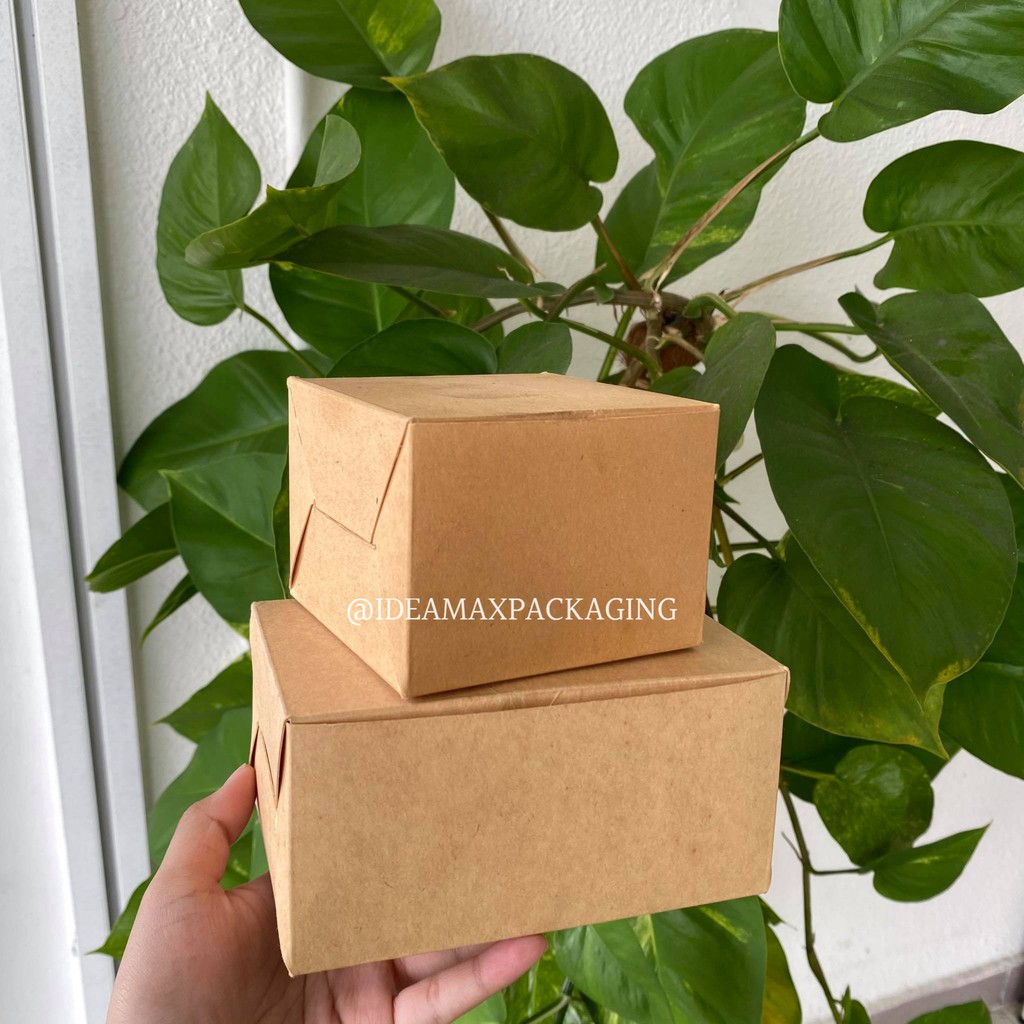 Ready stock 4x6x3 / 4x4x3 Inch Kraft Cake Box (100pcs) | Shopee Malaysia