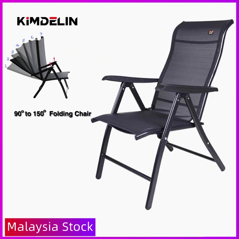 Kimdelin Heavy Duty Durable Adjustable Reclining Folding Chair Outdoor ...