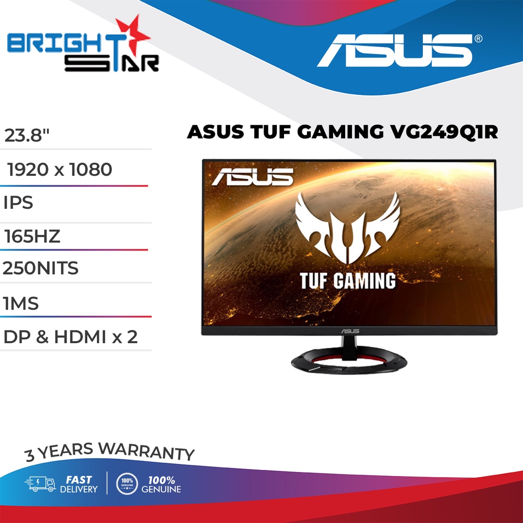 ASUS 24" ASUS TUF GAMING VG249Q1R MONITOR / 23.8" IPS / 1920x1080@165HZ ...