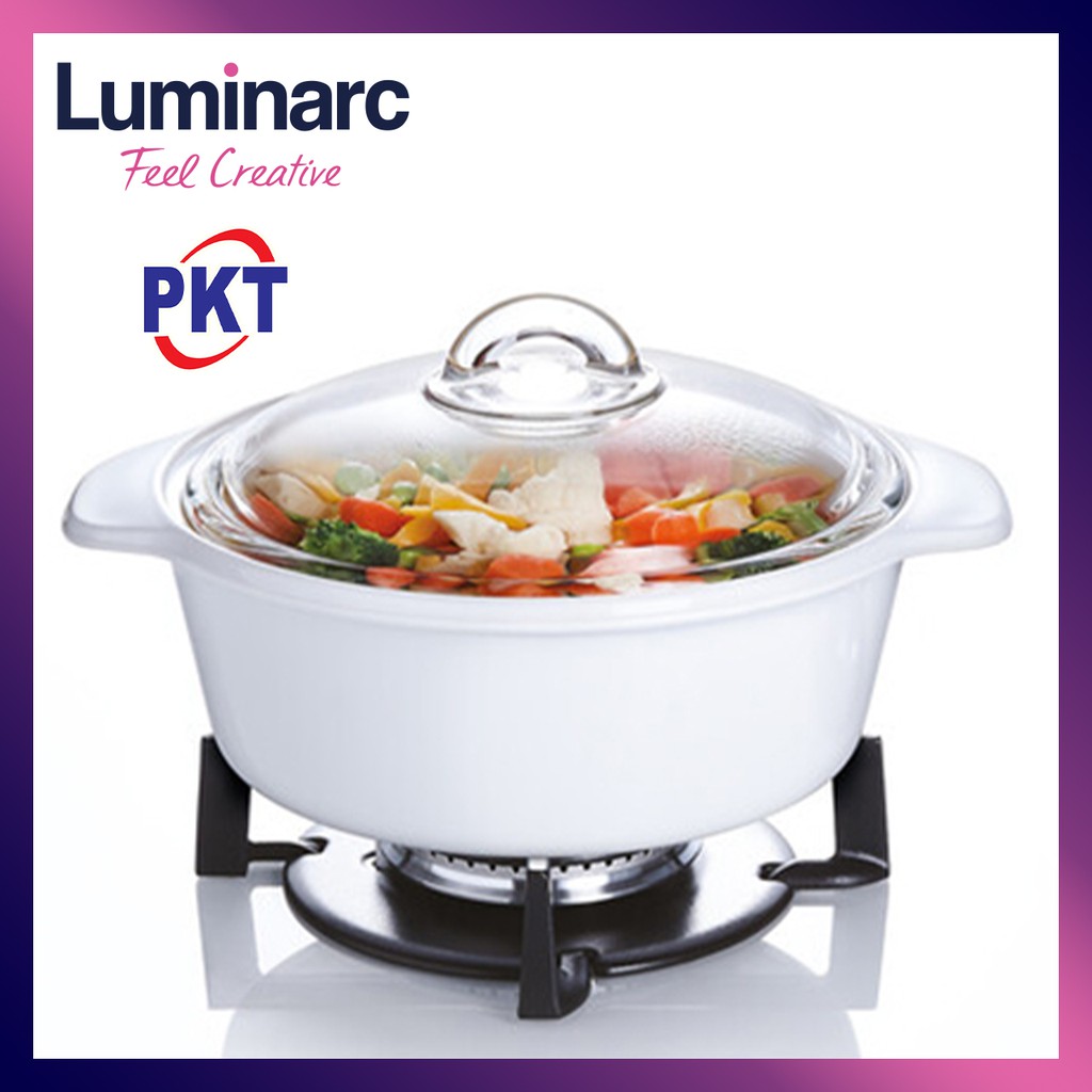 LUMINARC VITROFLAM VITRO WHITE DIRECT-FLAME CASSEROLE [3L / 5L ...