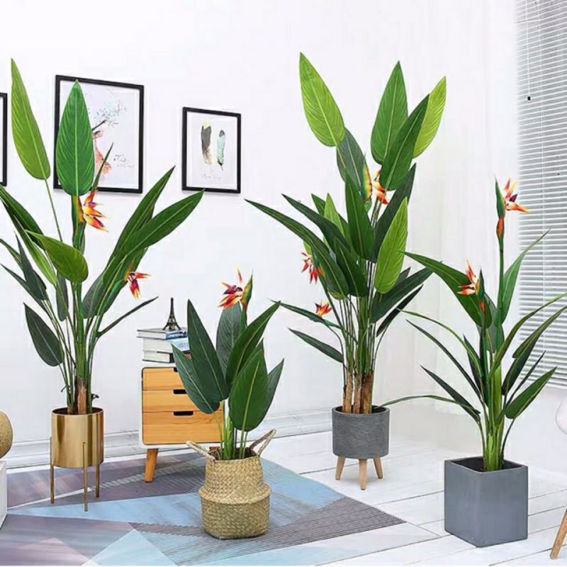 READY STOCK Premium Skybird artificial plant with flower (pokok skybird ...