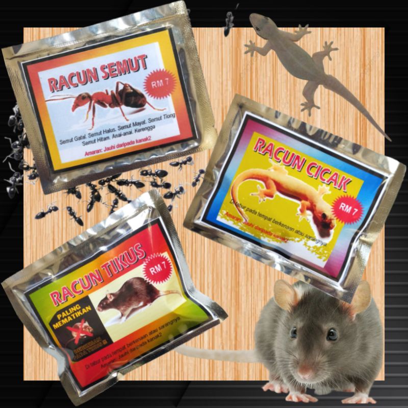 RACUN PEMBASMI 3Pack (Tikus,Cicak,Lipas, dan Semut) | Shopee Malaysia