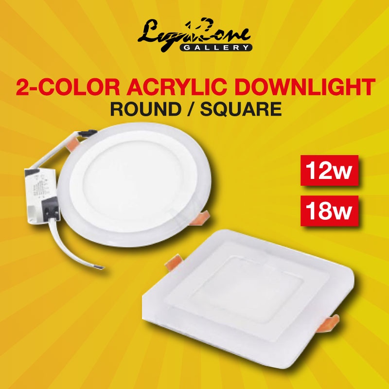 2-Colour Acrylic Led Recessed Downlight (12w / 18w) | Shopee Malaysia