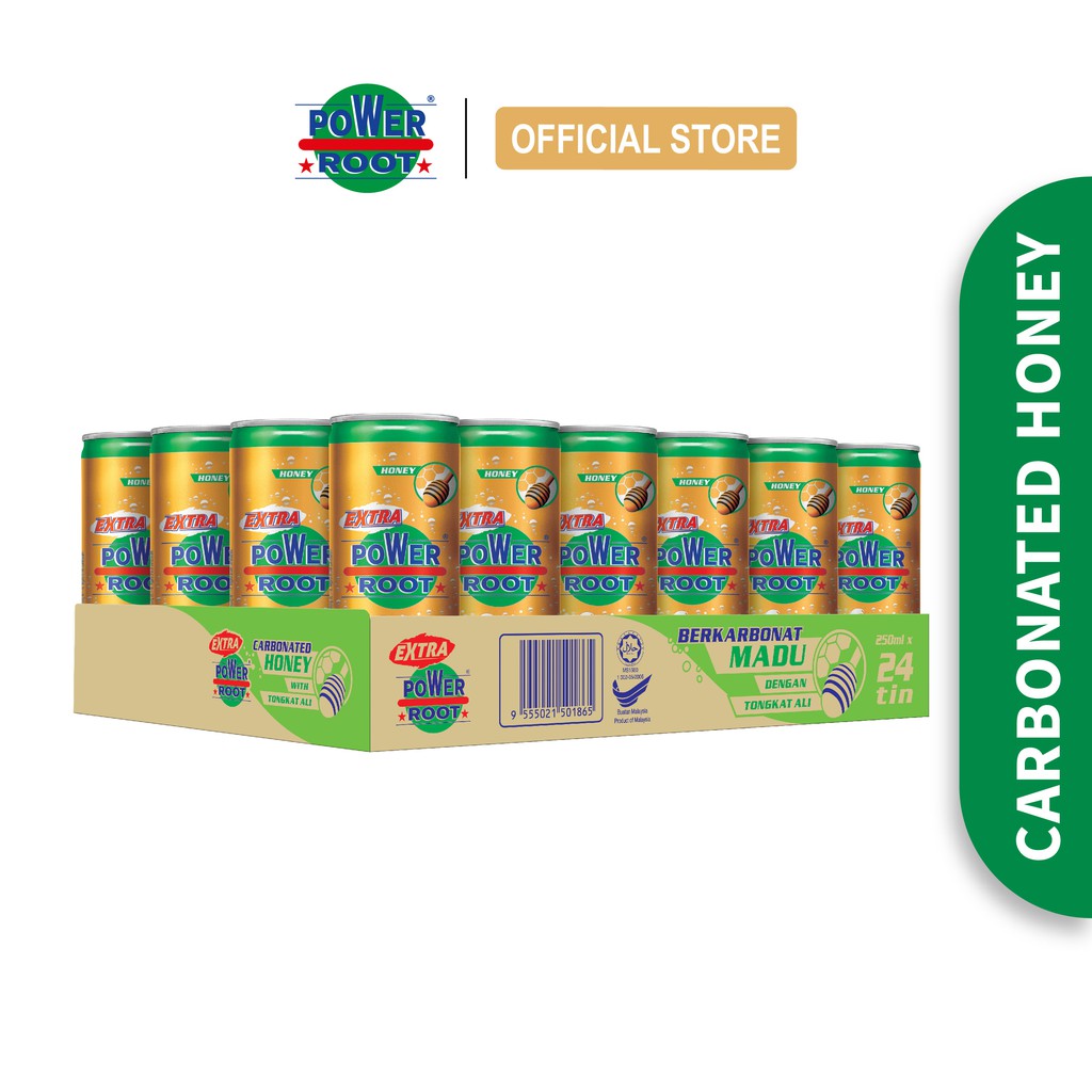 Power Root Extra Carbonated Tongkat Ali (250ml X 24 Cans) | Shopee Malaysia