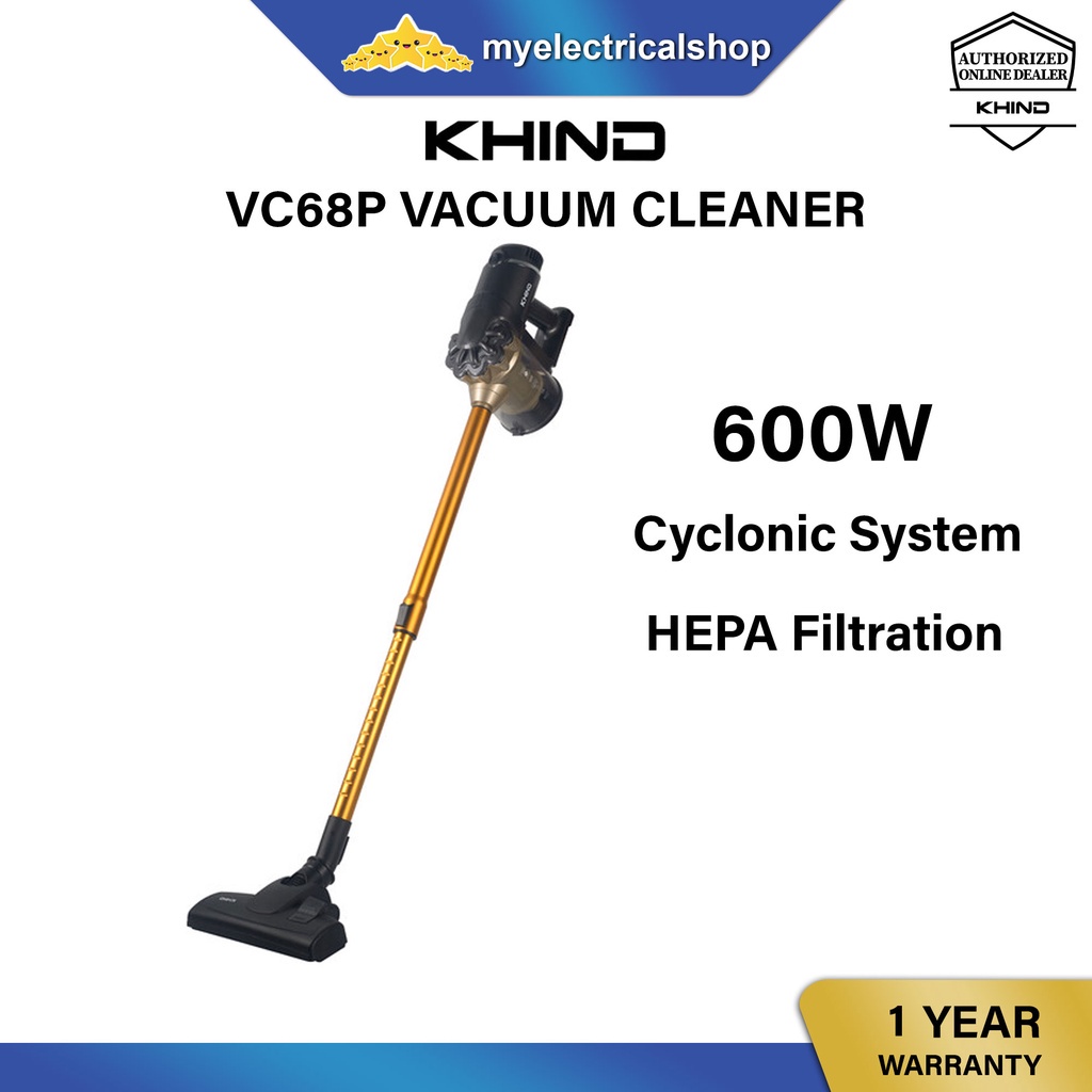 Khind VC68P Wired Vacuum Cleaner Cyclonic Handheld Vacuum 600W | Shopee ...