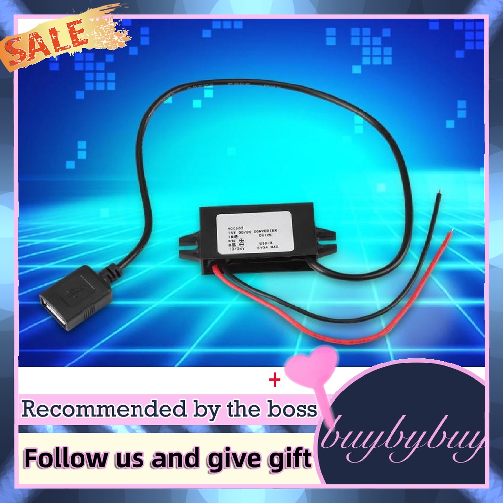 1pc DC-DC Step Down Adapter 12V/24V to USB 5V 3A Converter Regulator ...