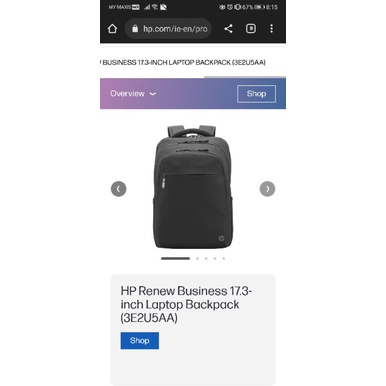 HP Business Backpack Notebook 17.3" 3E2U5AA Original (NEW Design ...
