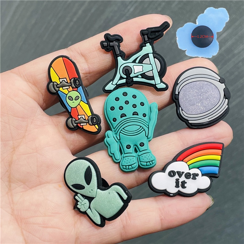 Ready Stock Alien Rainbow Scooter Crocs Jibbitz Shoes Charms Button ...